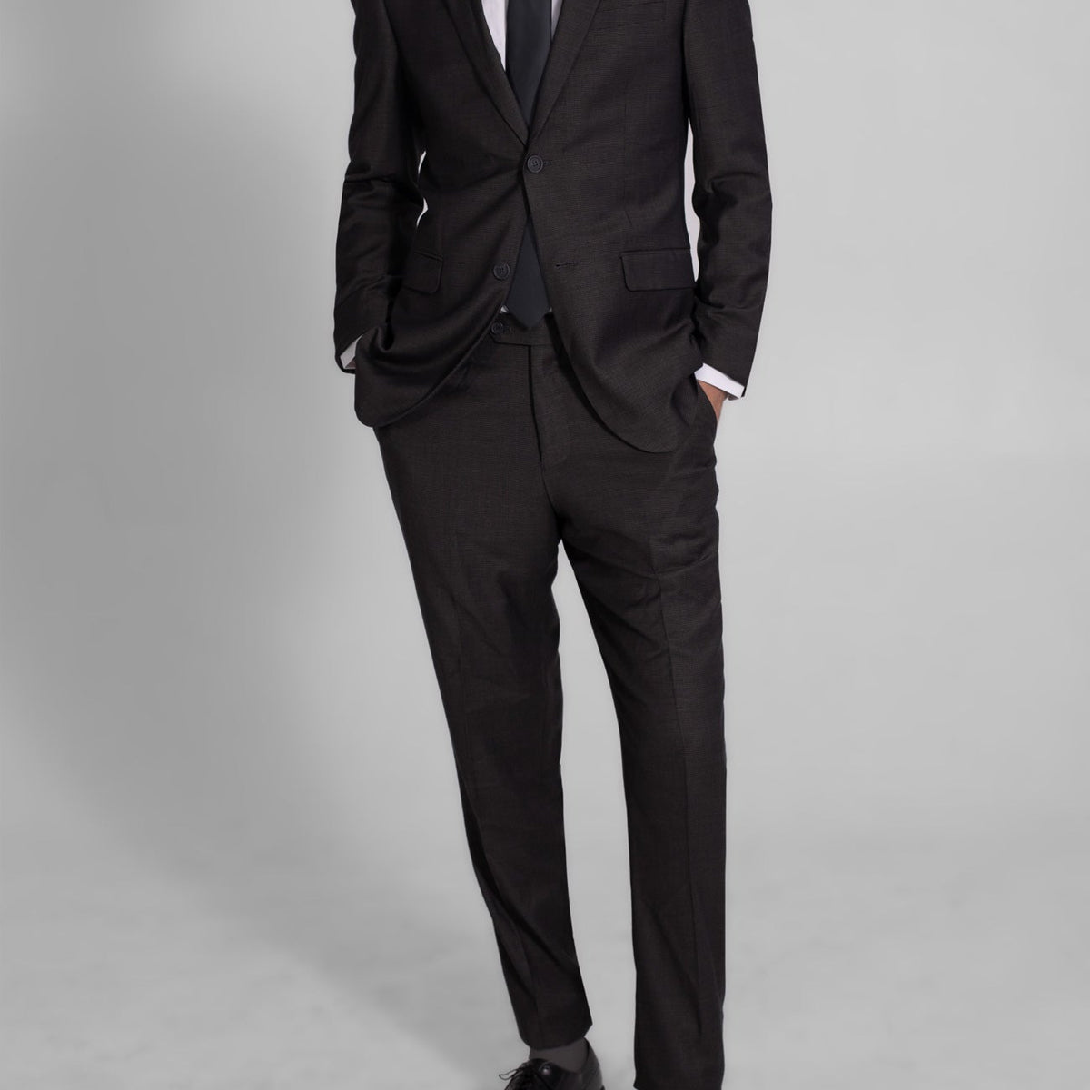 Black & White Micro-Check Two Button (Coming Soon) by Alain Dupetit