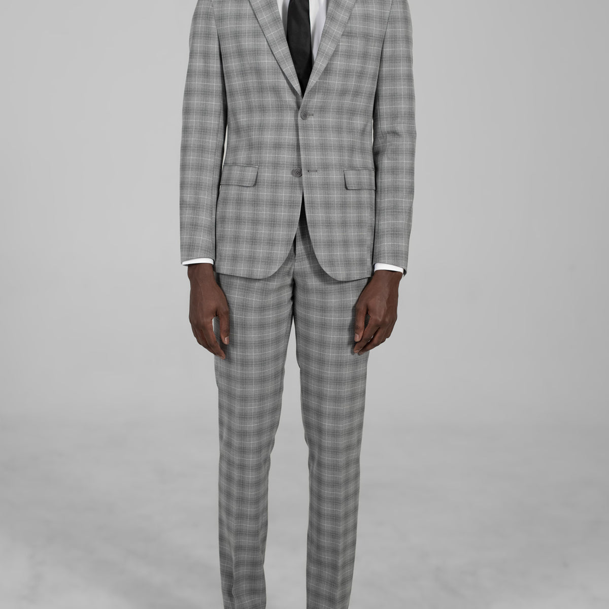 Dove Grey Windowpane Two Button Suit (Coming Soon) by Alain Dupetit
