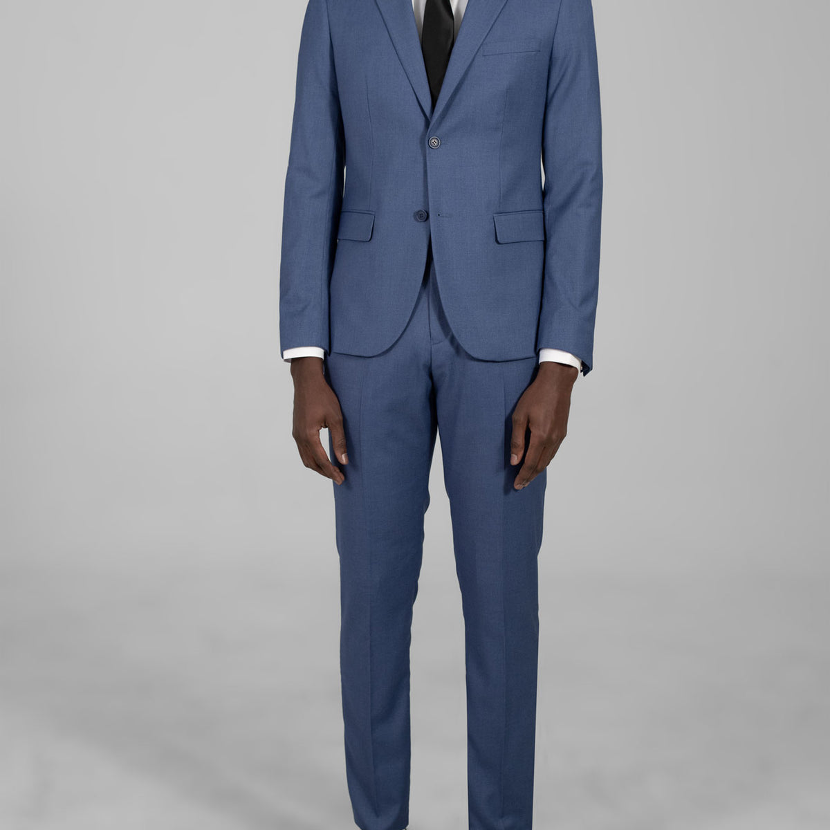Powder Blue Two Button Suit by Alain Dupetit