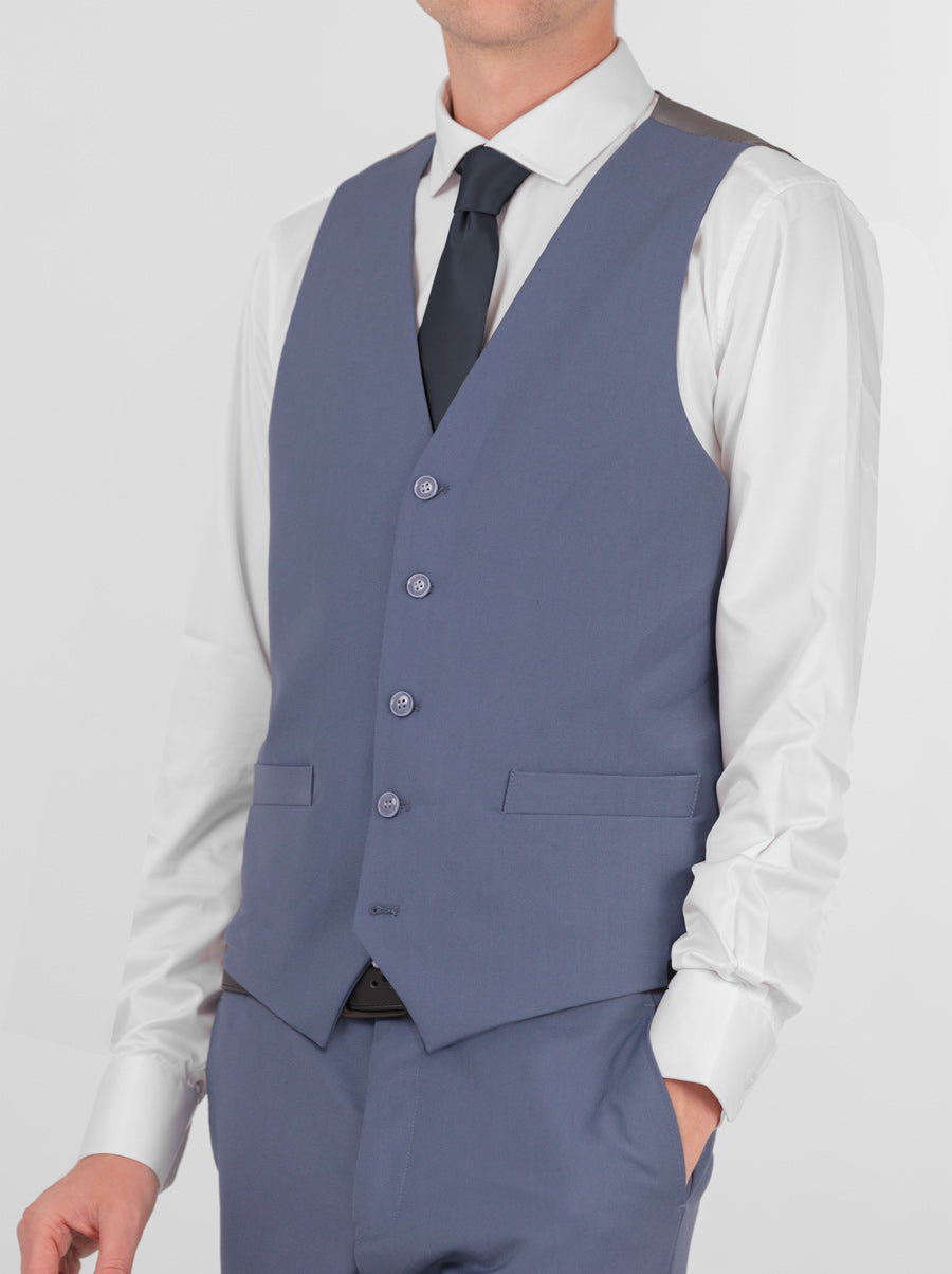 Slate Blue Three Piece Suit by Alain Dupetit