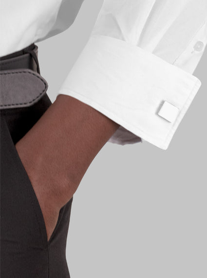 Dress Shirt in White with French Cuffs by Alain Dupetit