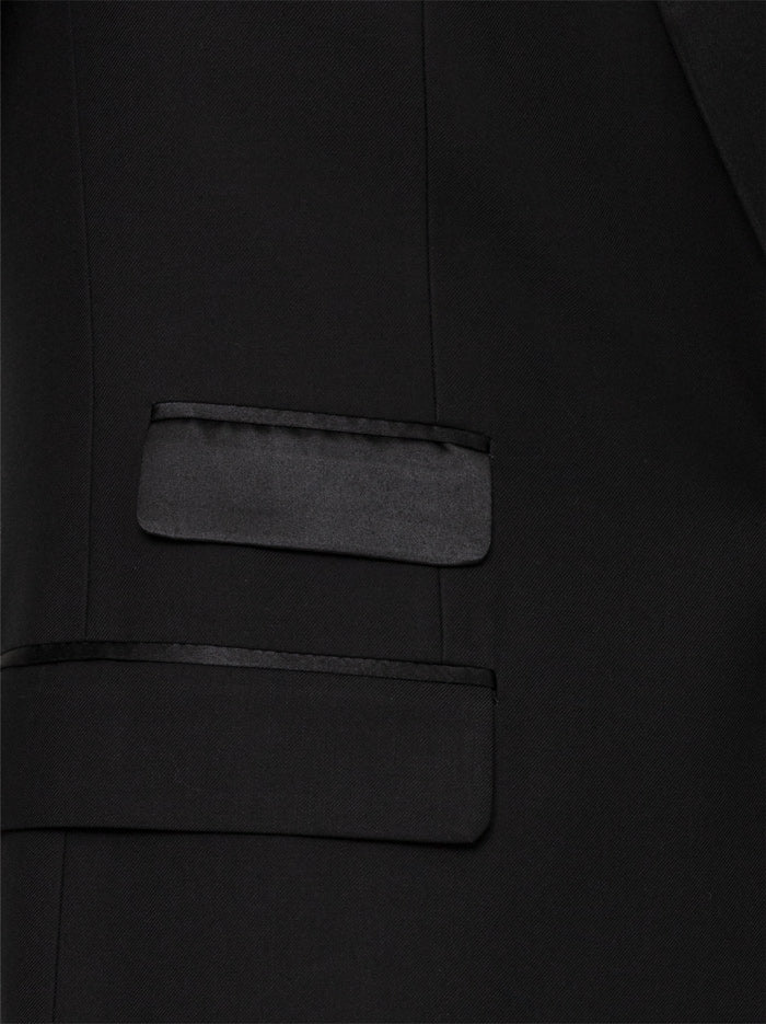 Black Peak Lapel Ticket Pocket Tuxedo | Alain Dupetit